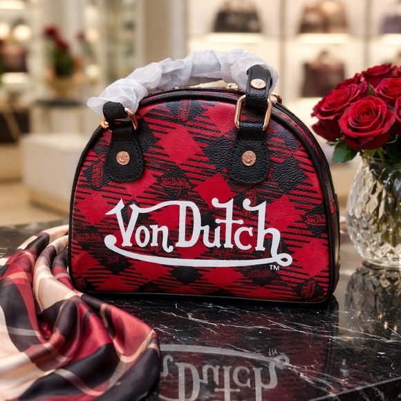 Von Dutch | Bags | Von Dutch Red And Black Mini Bag | Poshmark